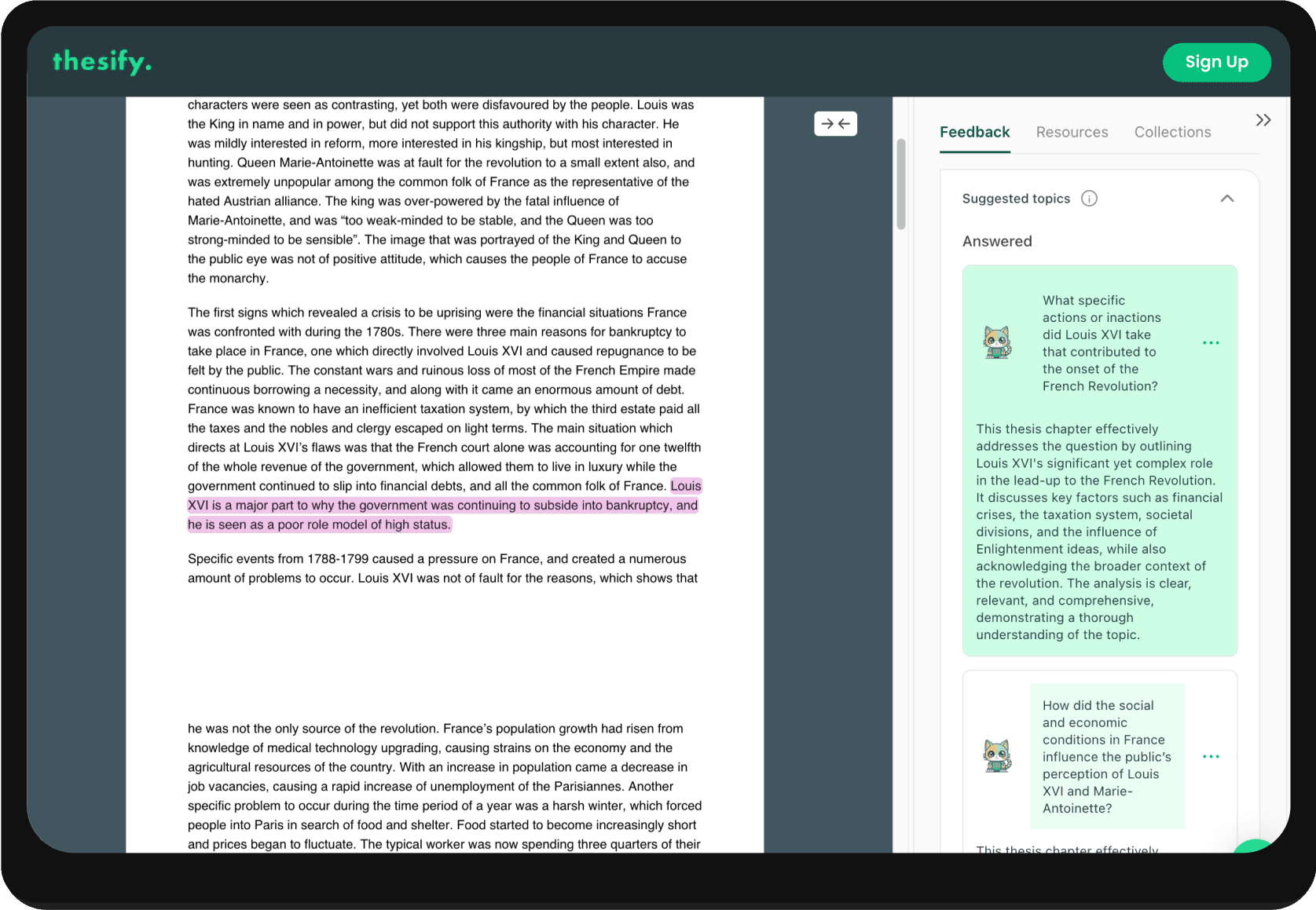 AI Thesis Writing Assistant for Students | Thesify