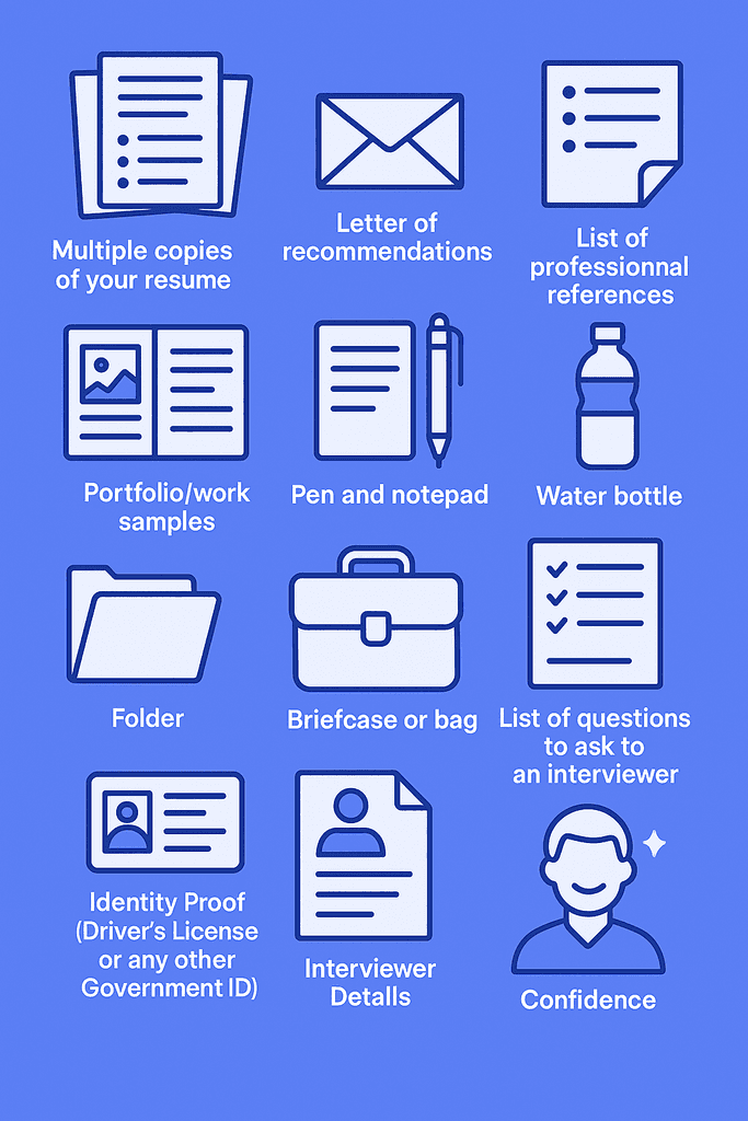 What to Bring to an Interview: Checklist for Interview Success - Interview Sidekick - AI-Powered ...