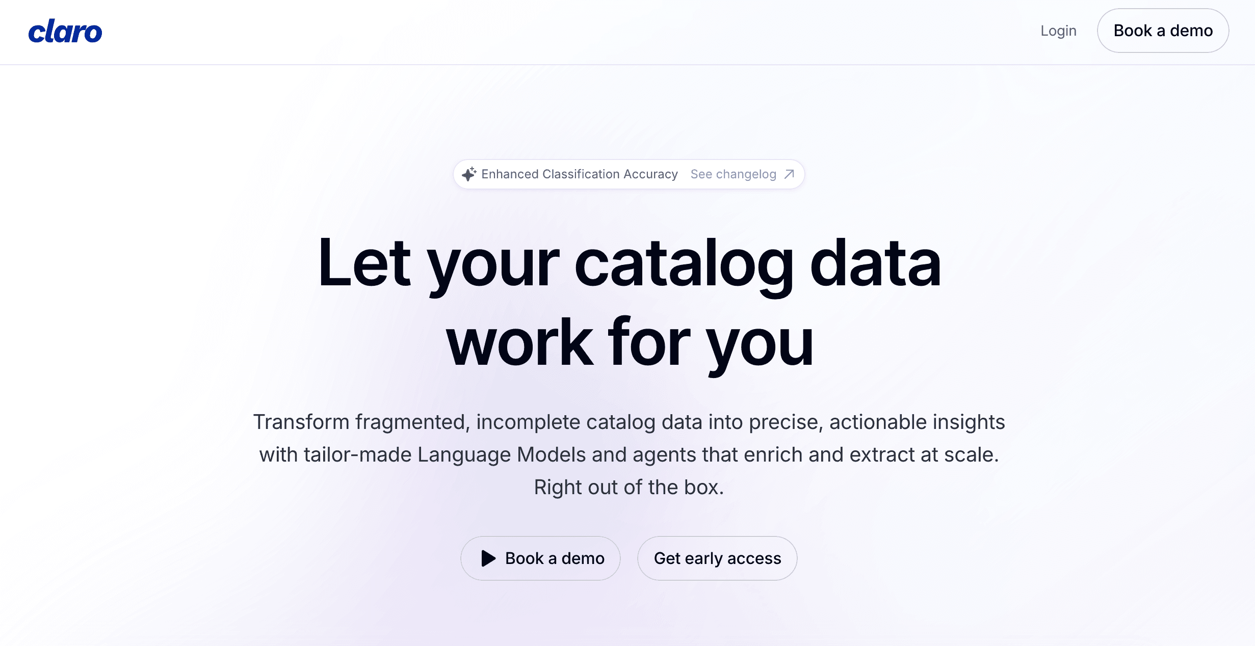 Let your catalog data work for you. | Claro AI