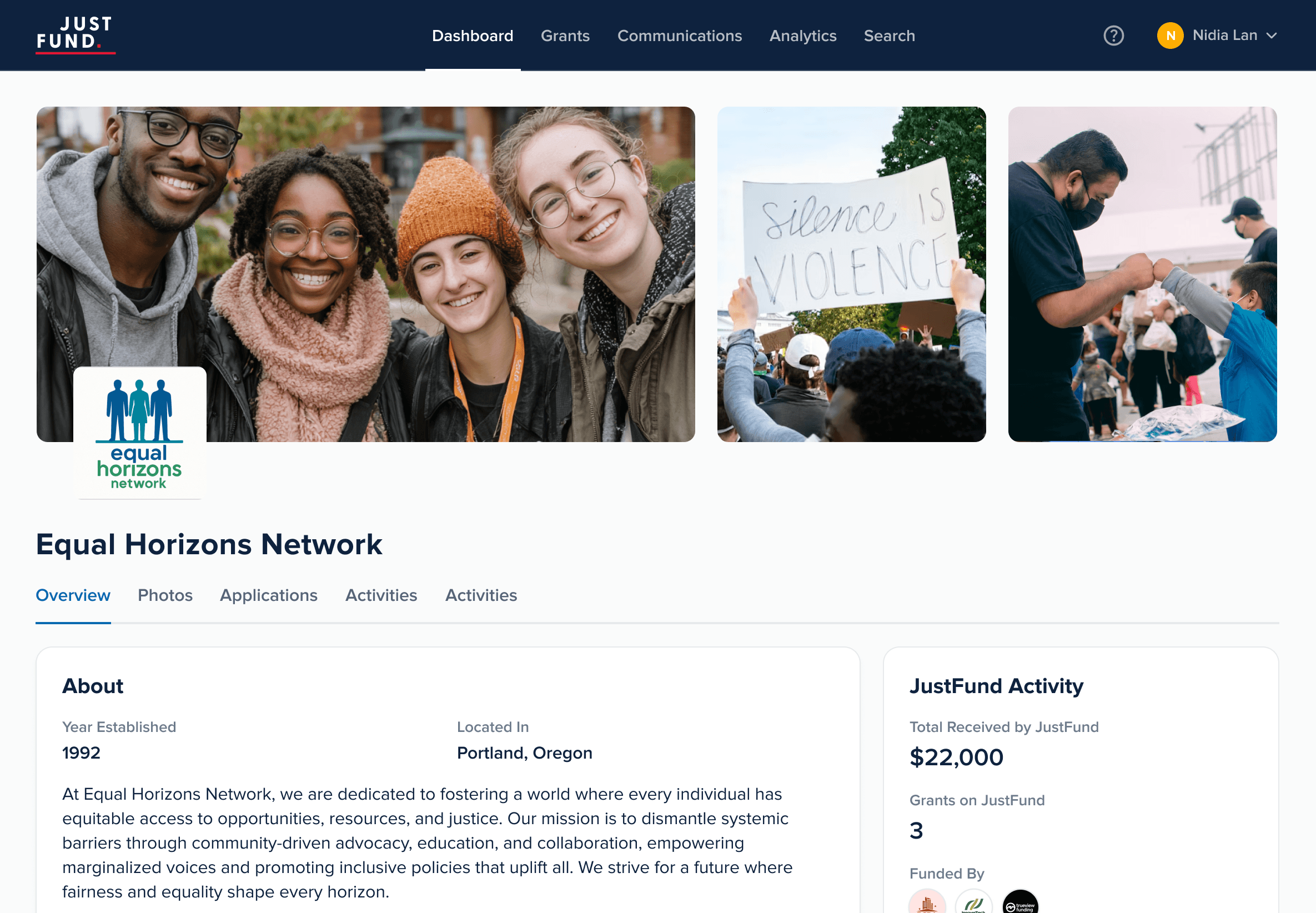 Common Grants Application Platform | JustFund - Equitable Grantmaking
