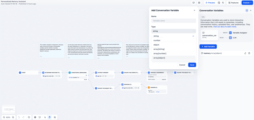 Dify Conversation Variables: Building a Simplified OpenAI Memory - Dify ...
