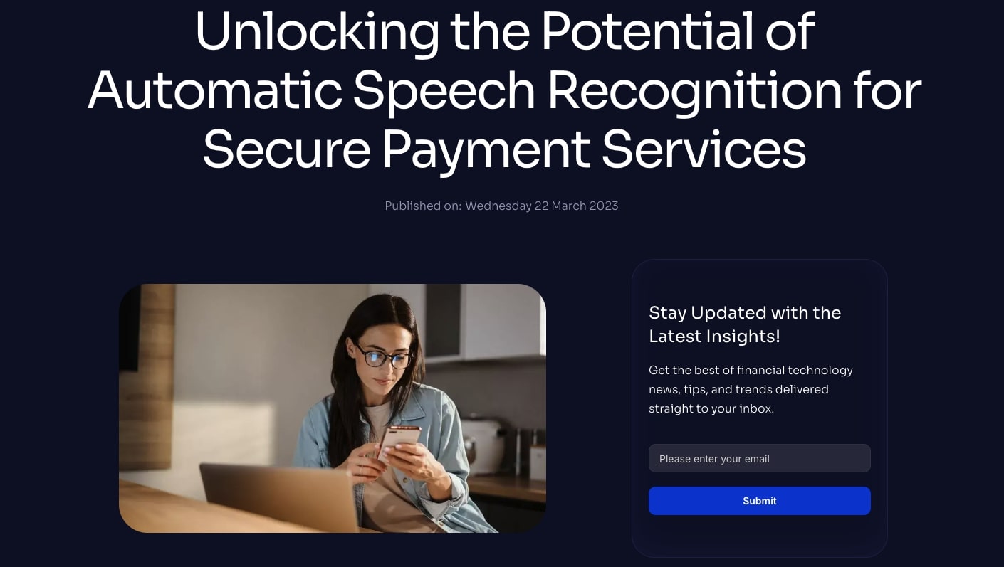 Unlocking the Potential of Automatic Speech Recognition for Secure Payments | Ciptex