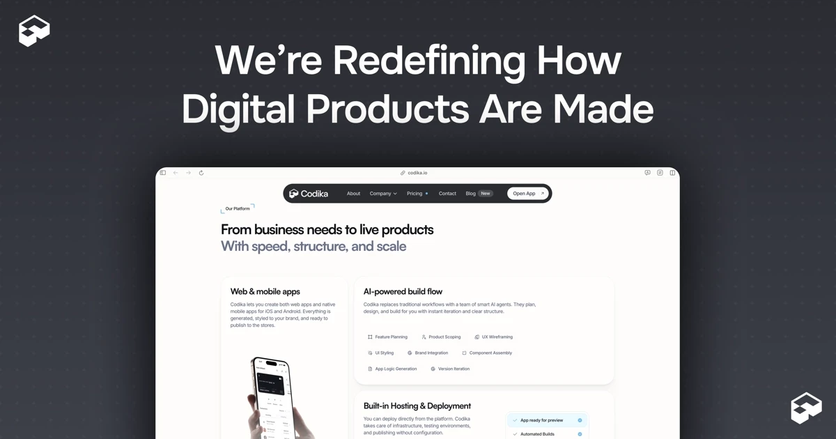 Codika - Reinventing Digital Product Development | AI-Native Creation Platform