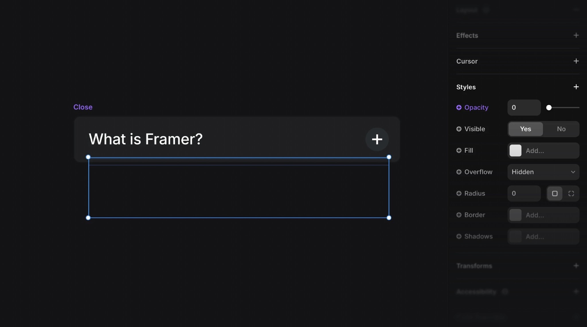 FAQ Accordion Component in Framer — Framer Resource
