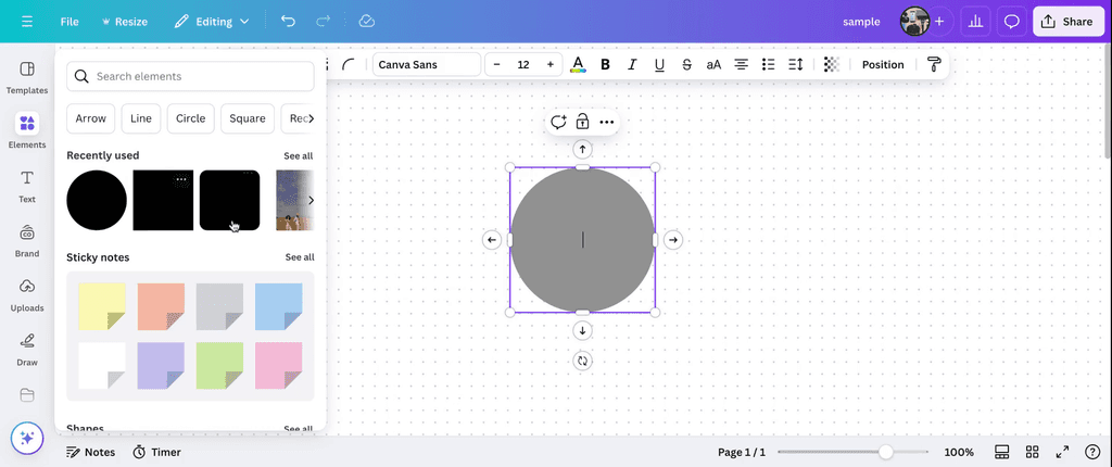 Cómo insertar formas en Canva – Consejos rápidos de diseño - Guía en vídeo de 1 minuto