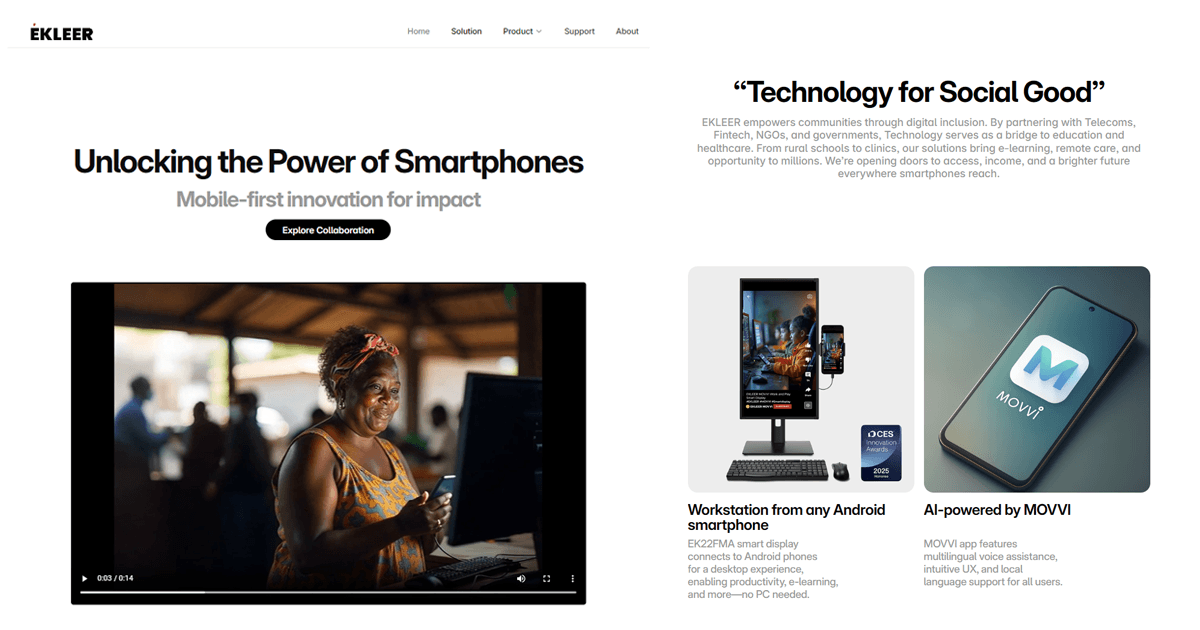 에크리어(EKLEER) | Smart Display & Portable Monitor for Work & Play