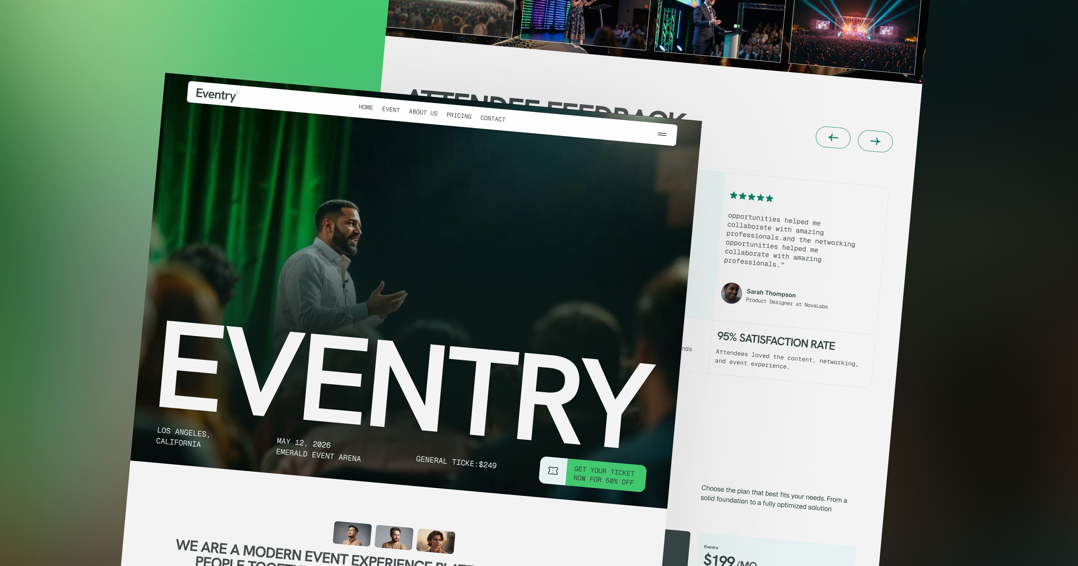 Eventry - Event booking website framer template
