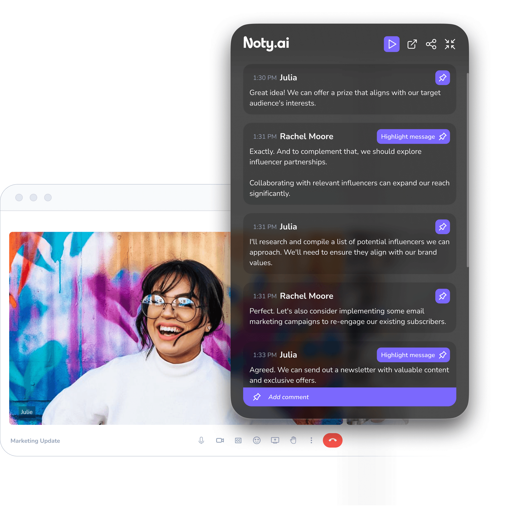 Noty.ai - Meeting transcription software