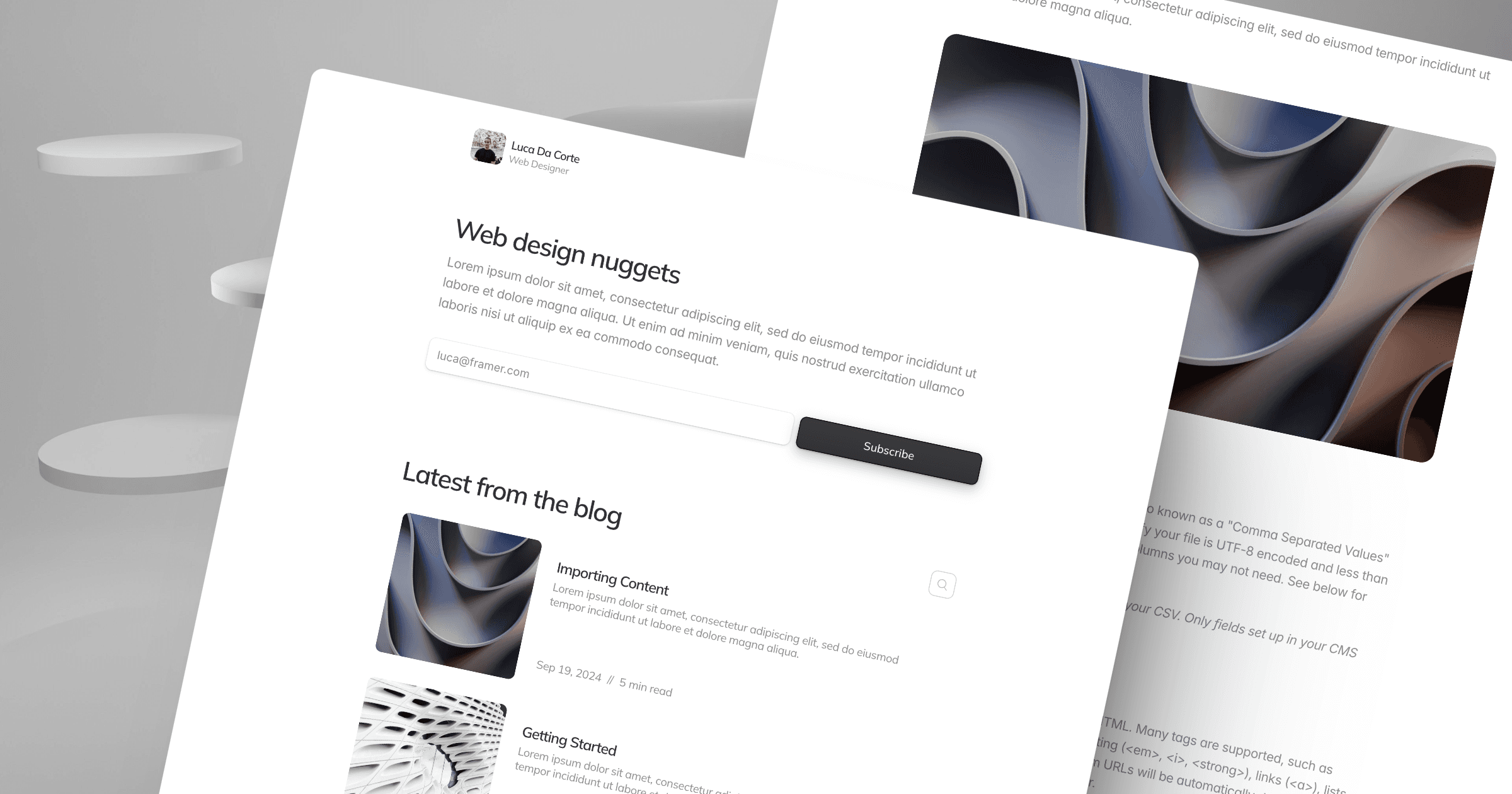 Write · Free Framer blog & newsletter template - clicks.supply