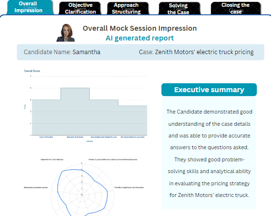 Instant mock case interviews with AI