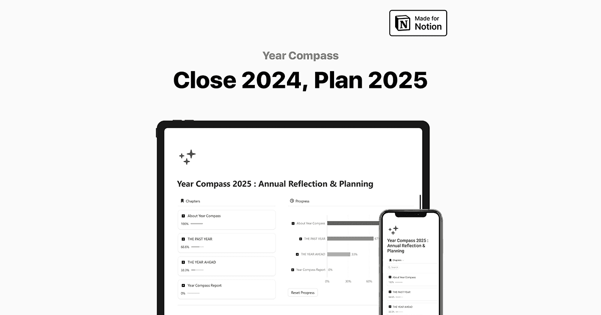 Year Compass 2025 - Notion Templates by HeyAlbert