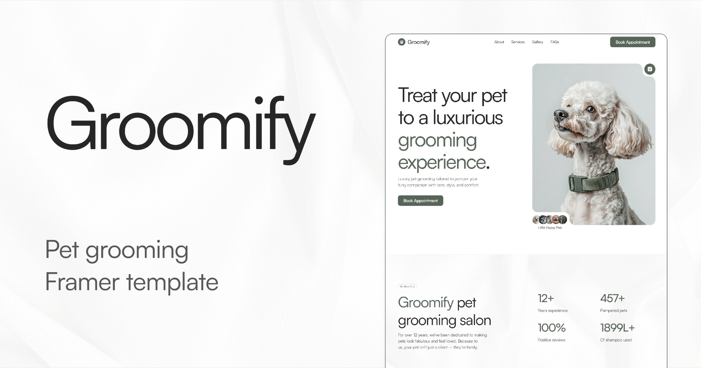 Groomify - Pet Grooming Framer Template