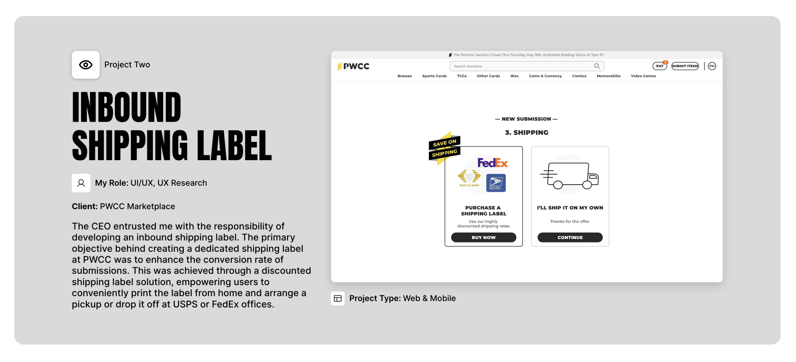 Inbound Shipping Label