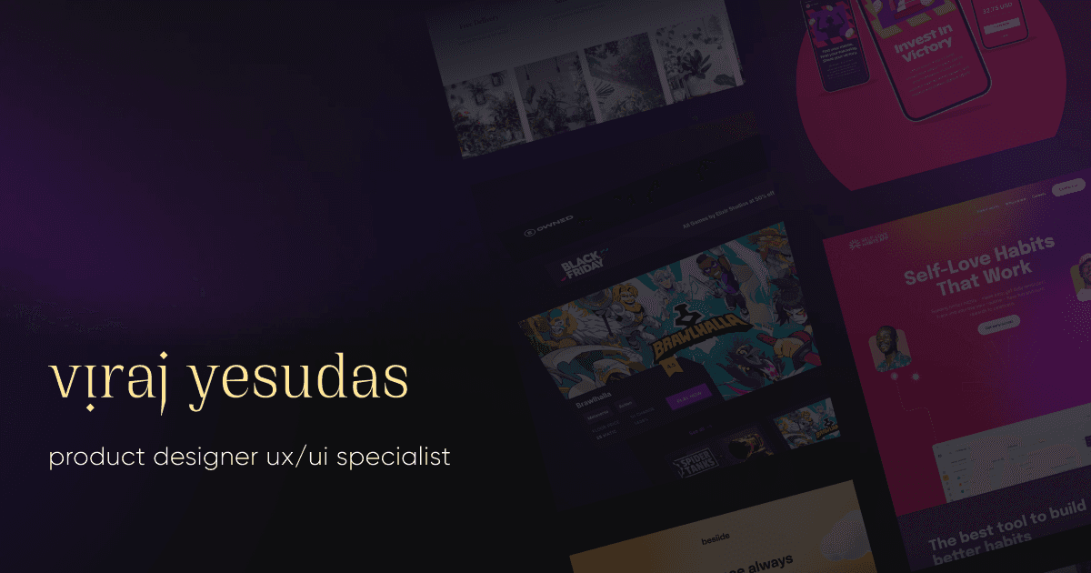 Viraj Yesudas | Ux/Ui Designer