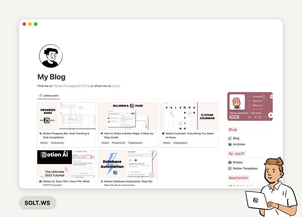 Best 10 Notion Website Templates - Solt Wagner