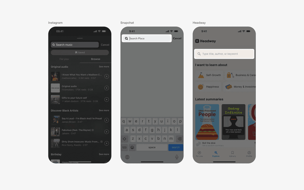 Search Bar UI Design: Best practices, Design variants & Examples ...