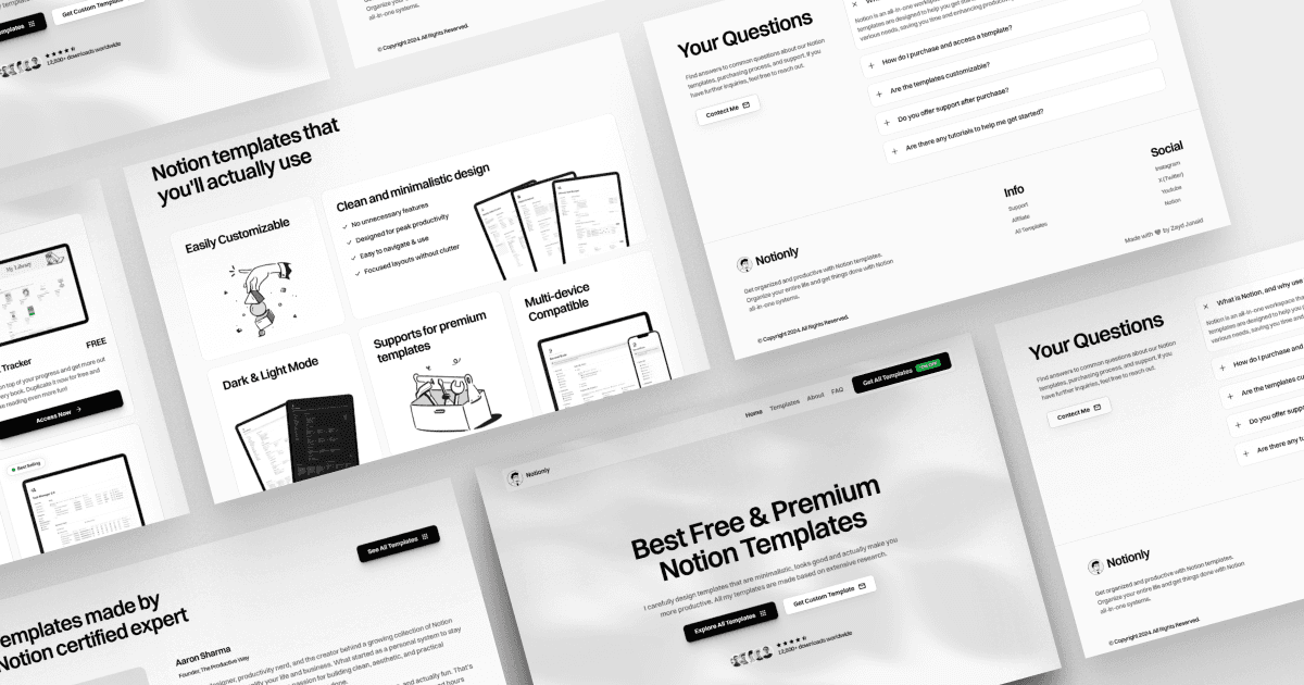 Ultimate Bundle - Notionly - Notion Creator Framer Template
