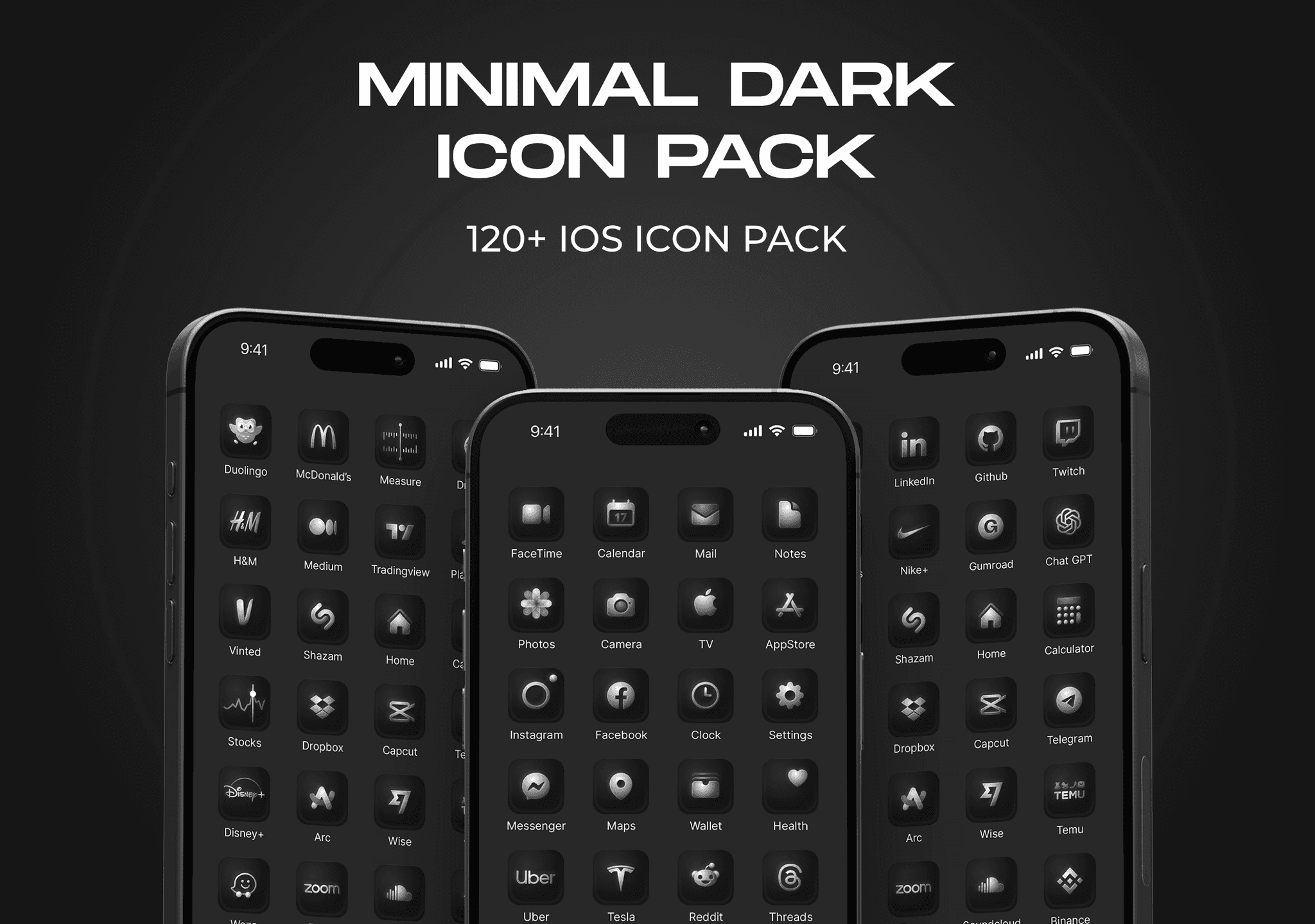 10+ Best Dark and Black iOS App Icons and Icon Packs - Solt Wagner
