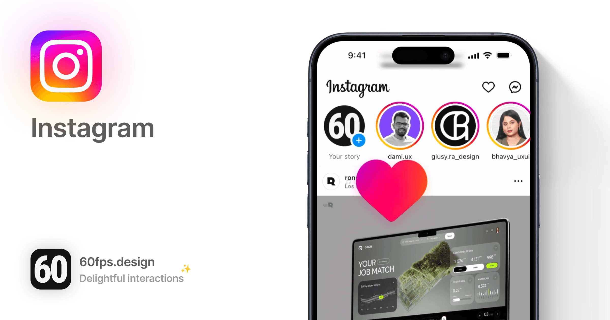 Instagram iOS App UI/UX animation