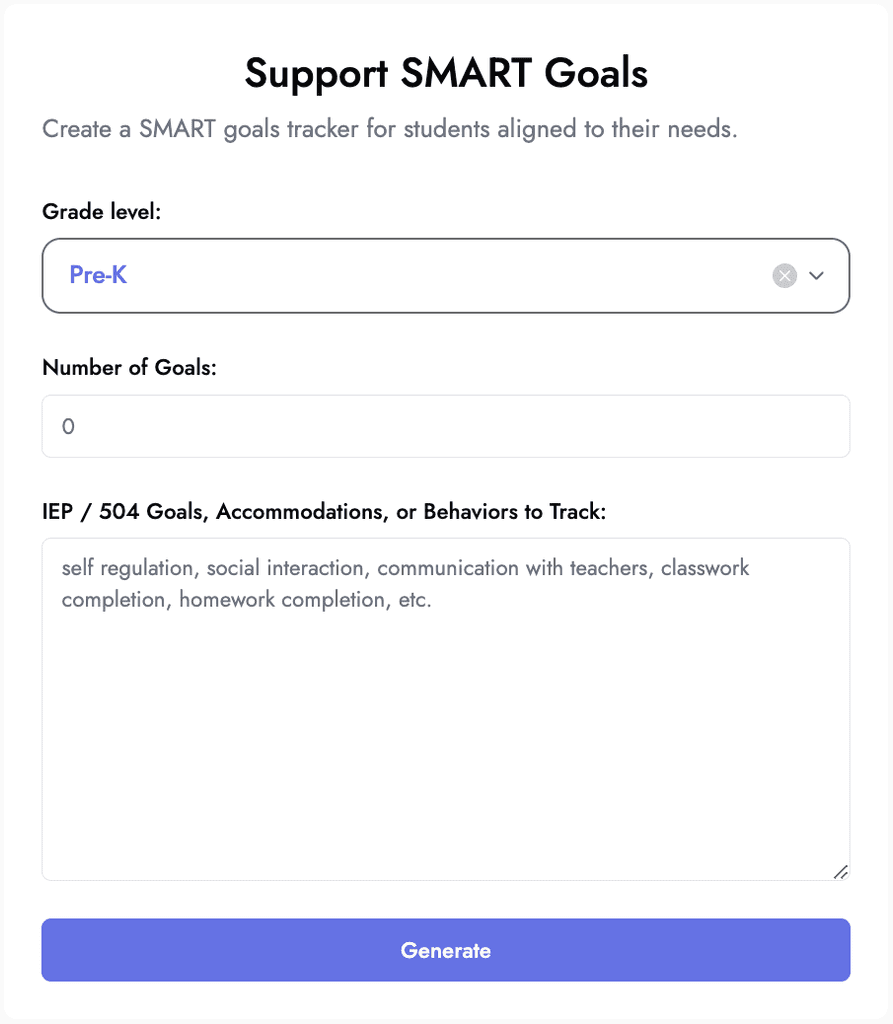 AI SMART Goals Generator | Best AI for Teachers - TeacherToolAI