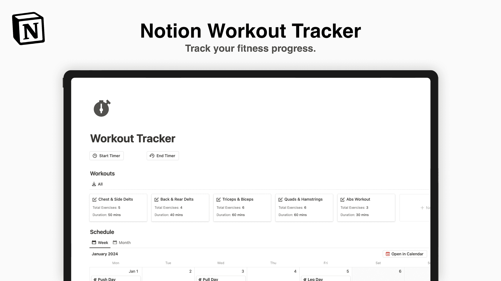 10+ Best Notion Workout Planner and Tracker Templates for 2025 - Solt ...