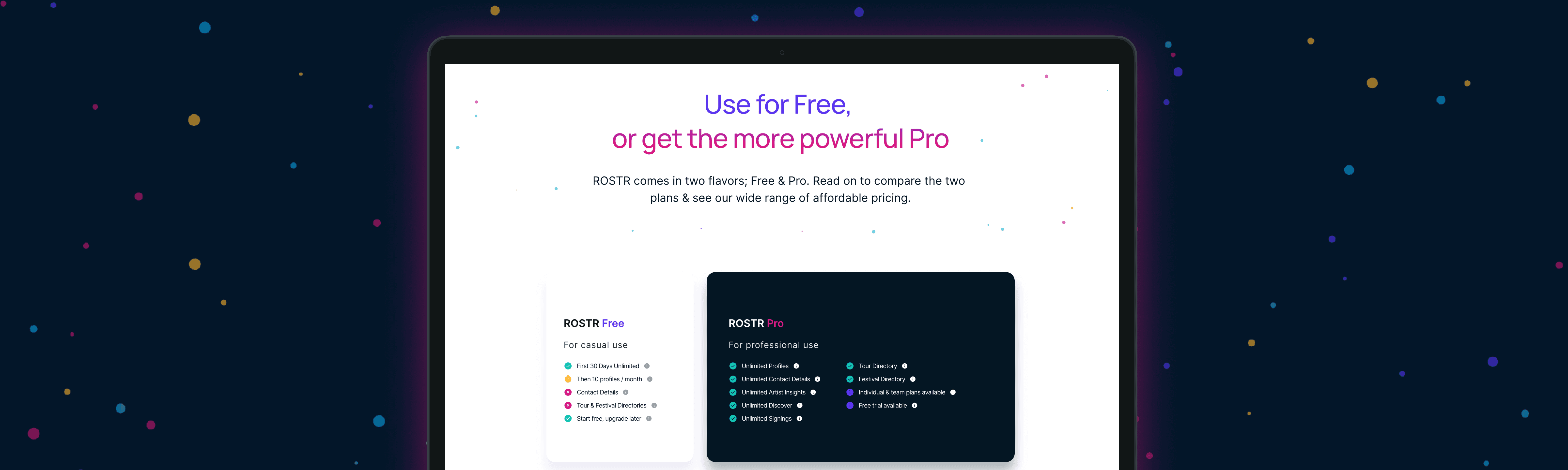 ROSTR - Plans & Pricing
