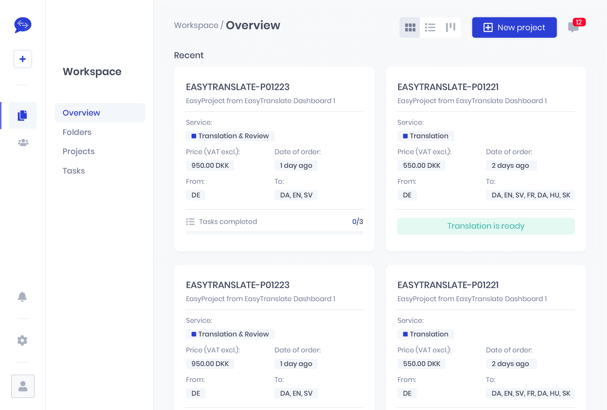 Login to EasyTranslate's Platform