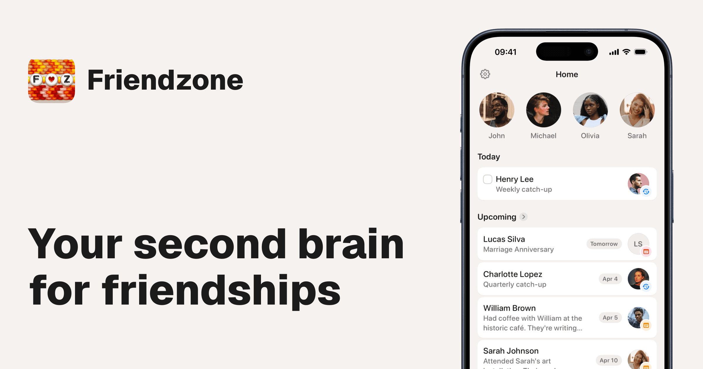 Friendzone - Personal CRM, Rolodex and friendship tracker