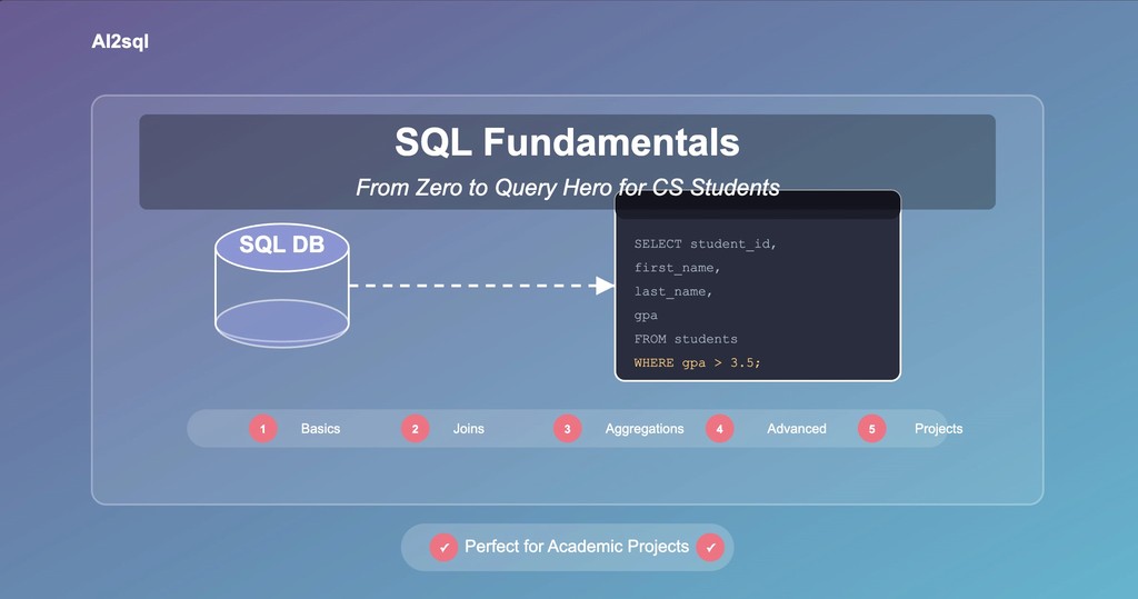 SQL Fundamentals: From Zero to Query Hero for CS Students - AI2sql.io