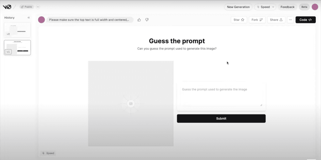 Generative Fullstack: Frontend UI with Vercel v0 and Backend with BuildShip