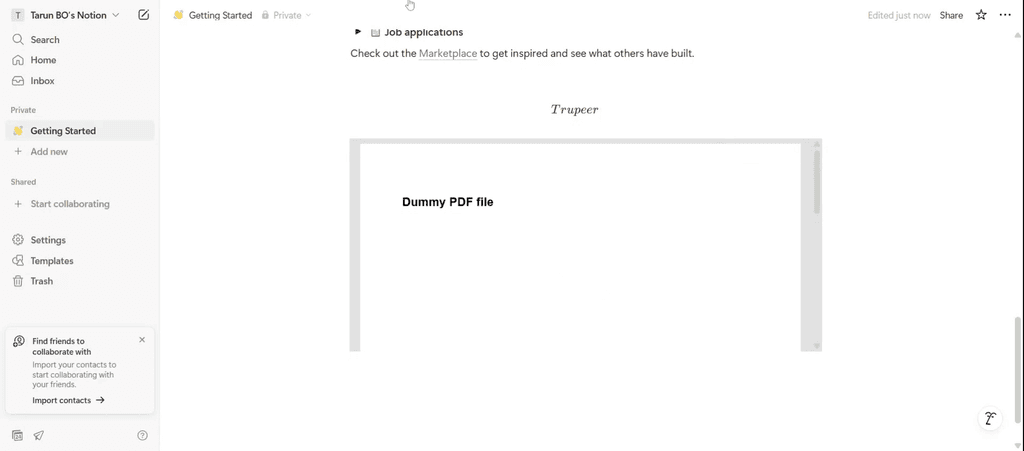 How to Embed PDF in Notion - 1 minute video guide