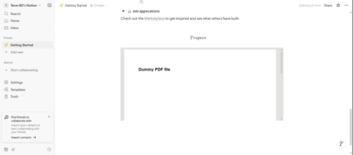 How to Embed PDF in Notion - 1 minute video guide