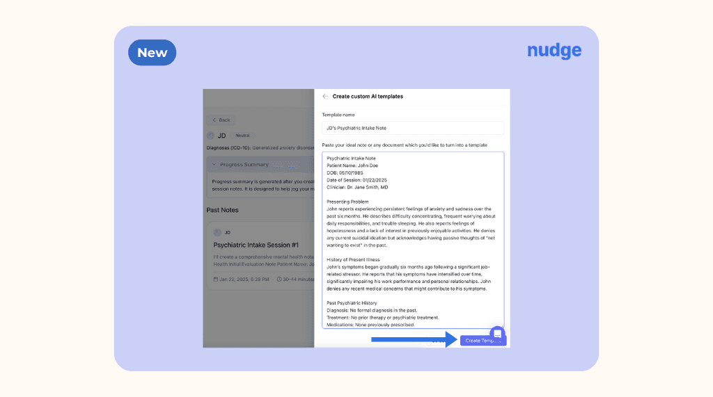 Nudge - AI Powered SOAP Notes for Therapists