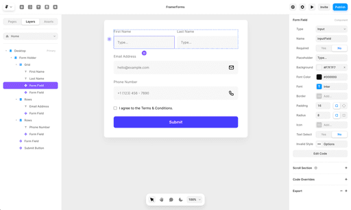 FramerForms | Custom forms in Framer