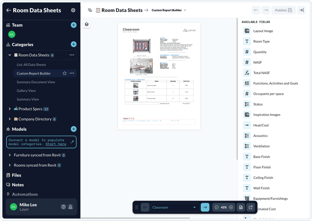 How to Create Room Data Sheets Linked to Revit