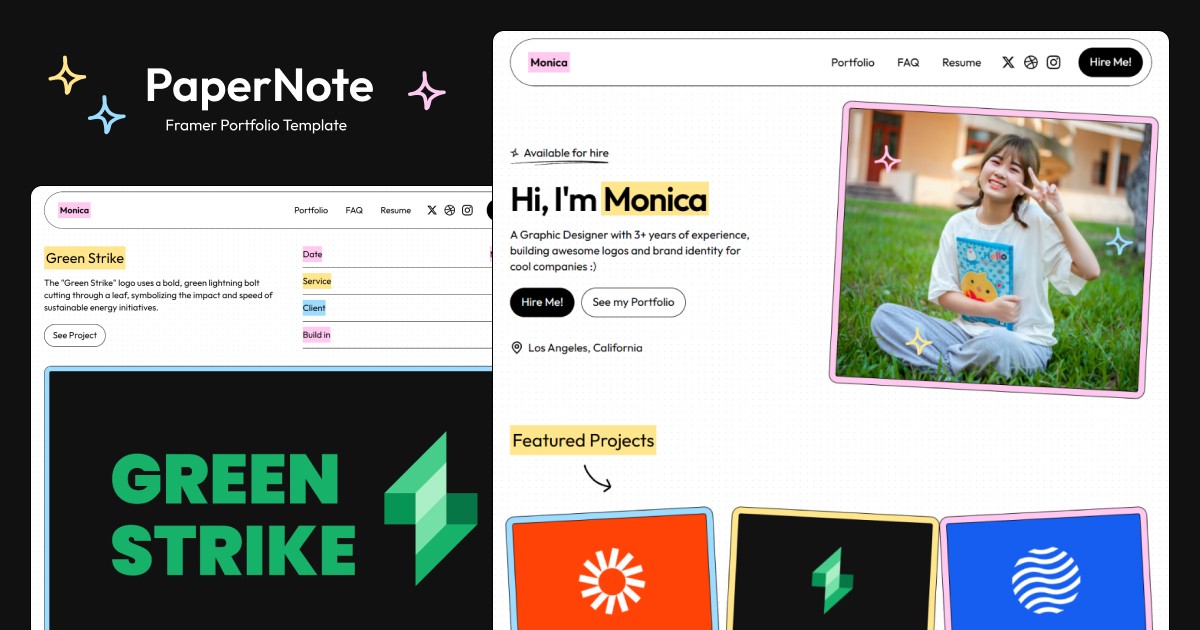 PaperNote - Cute Portfolio Template