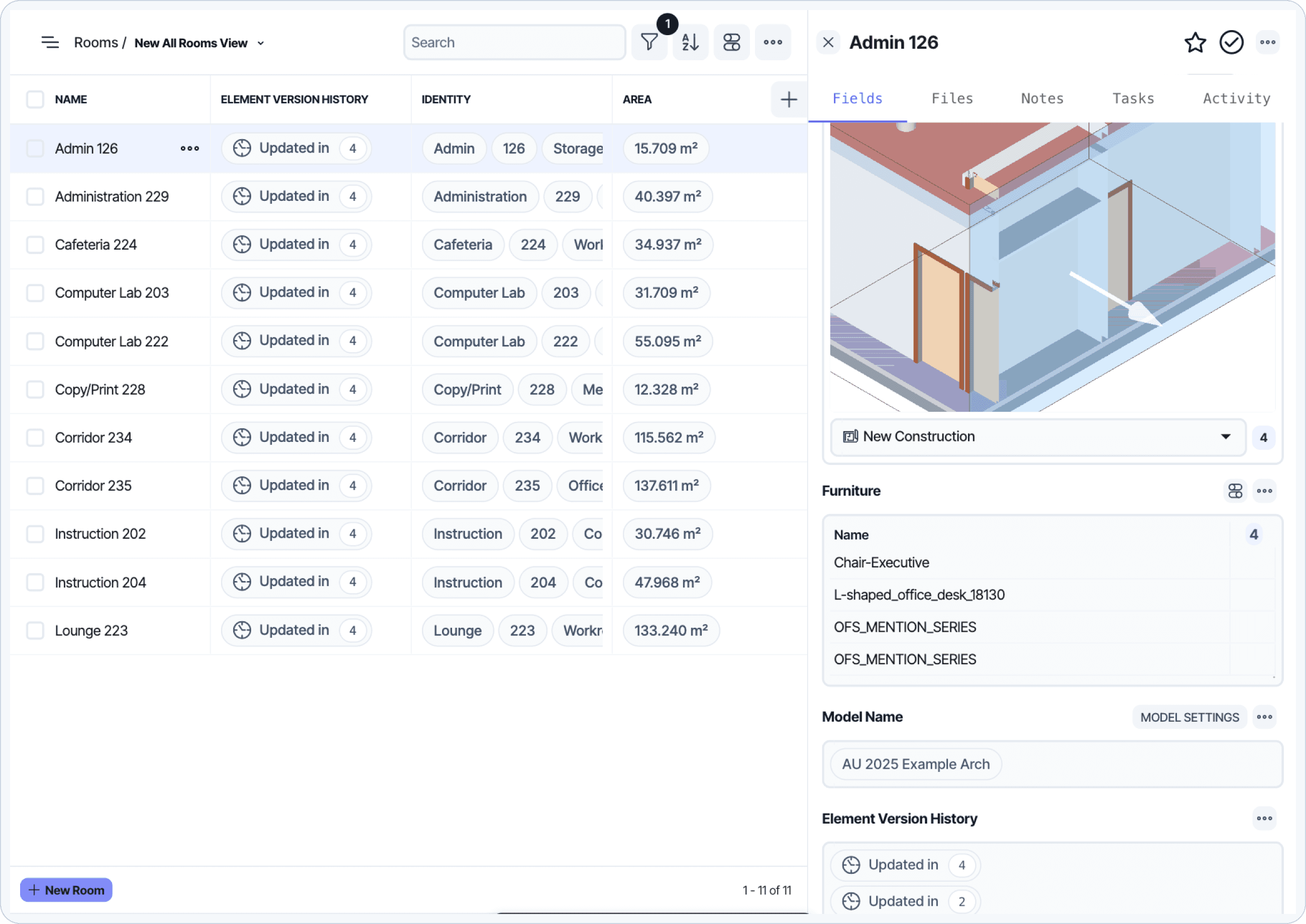 Architectural Room Data Sheets Explained | Layer App