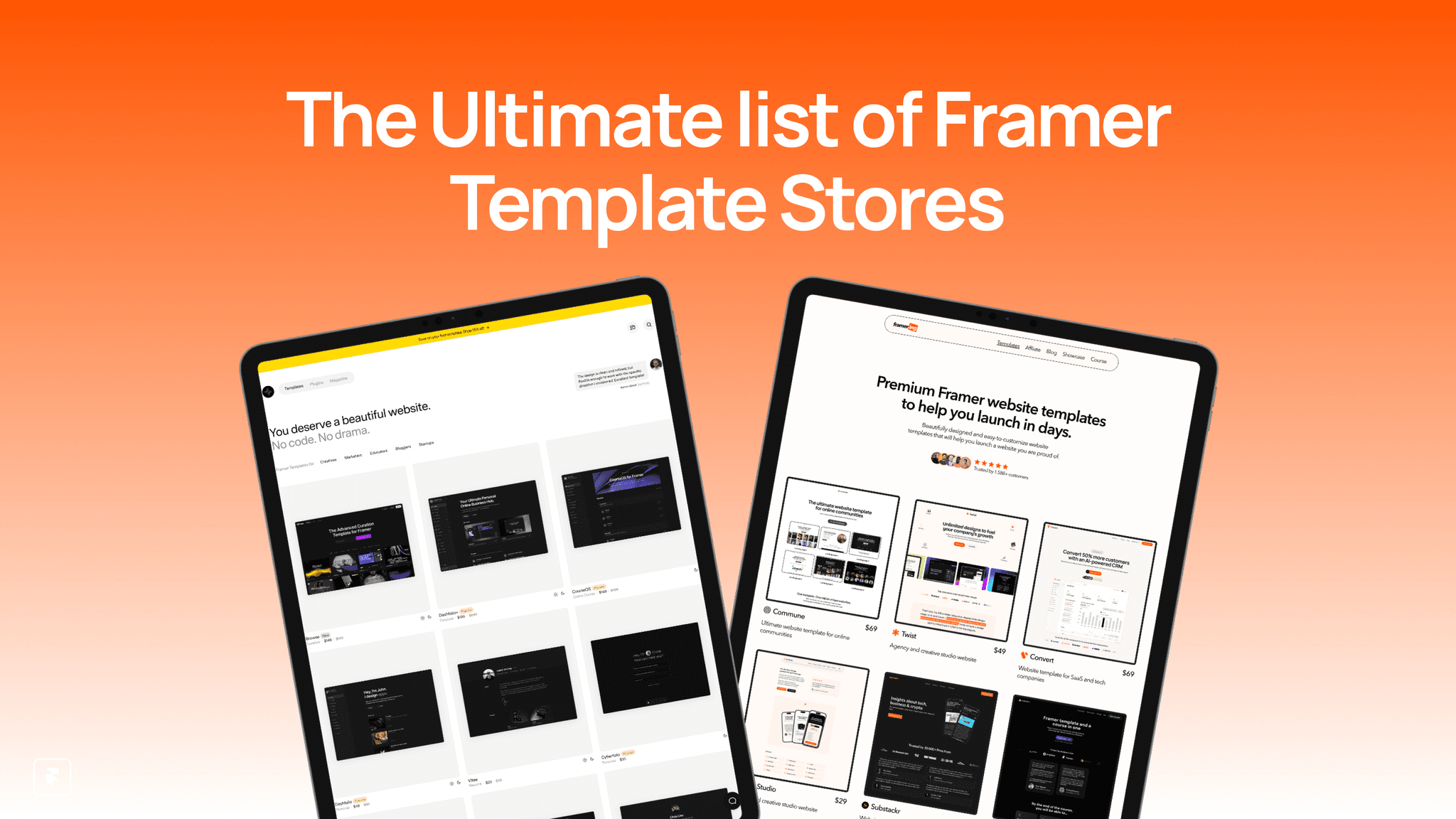 The Ultimate List of Framer Template Stores | Framer.ing blog