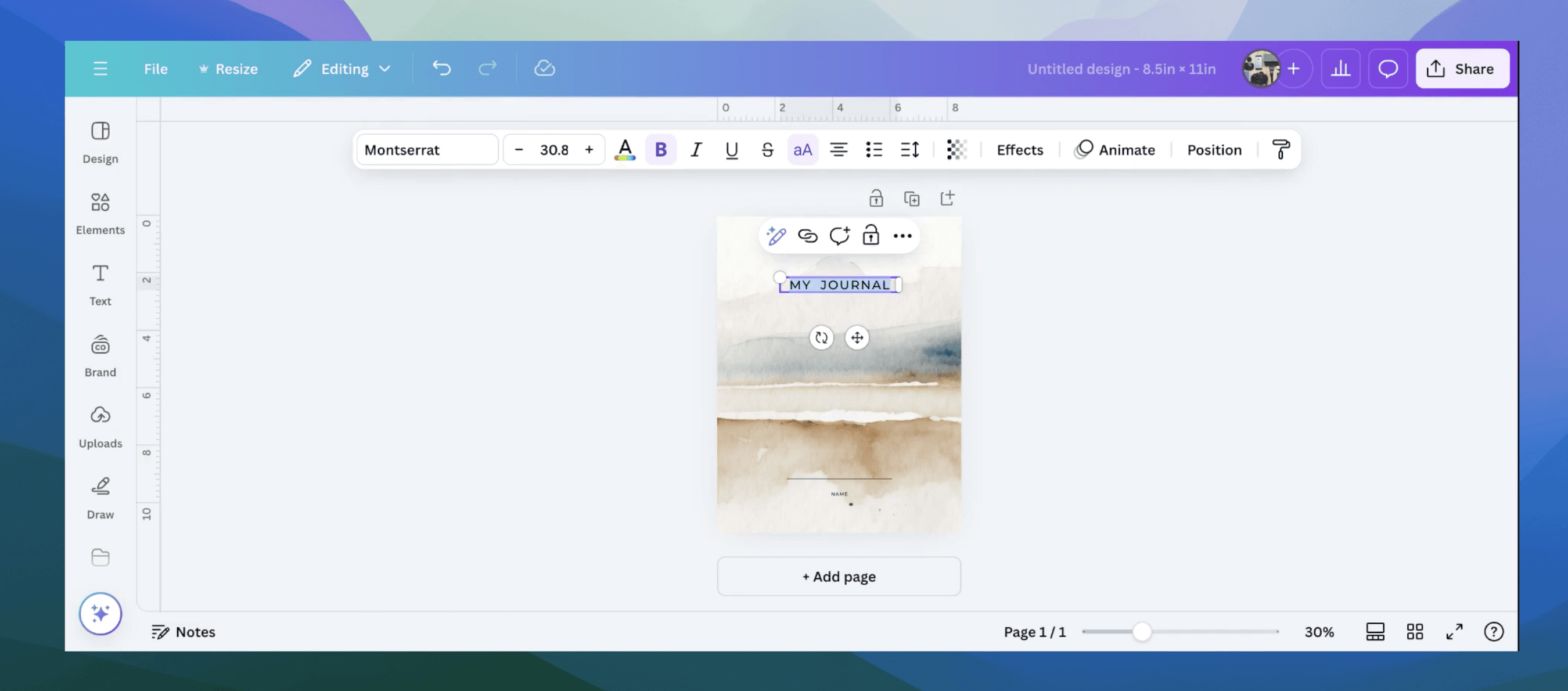 How to create a journal in Canva. 2-min guide - 1 minute video guide