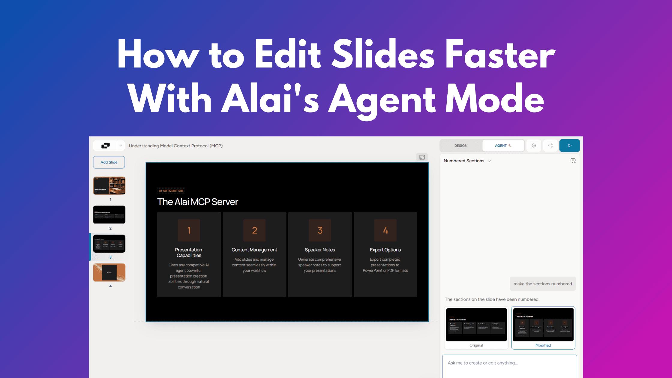 How to Edit Slides Faster With Alai's Agent Mode | Alai Blog