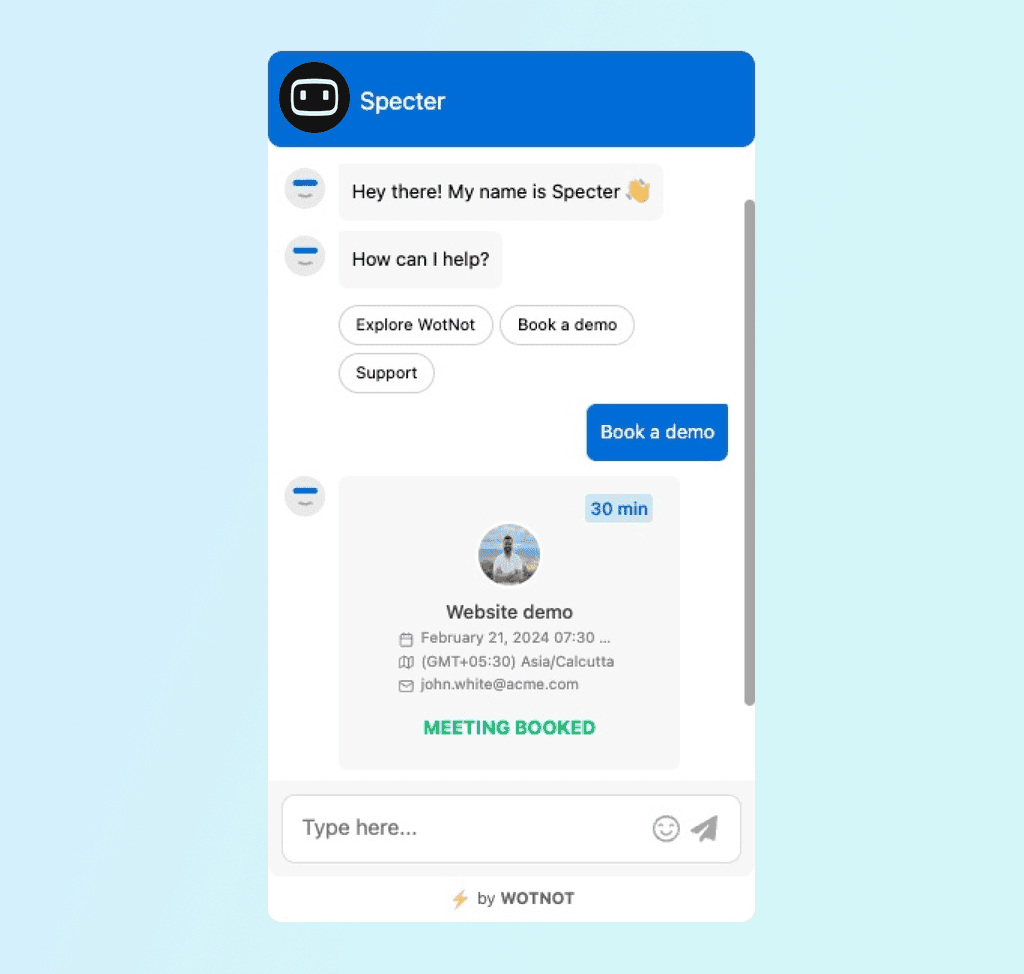 Appointment booking chatbot for your business | WotNot