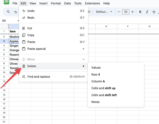 How to Clear Cells in Google Sheets