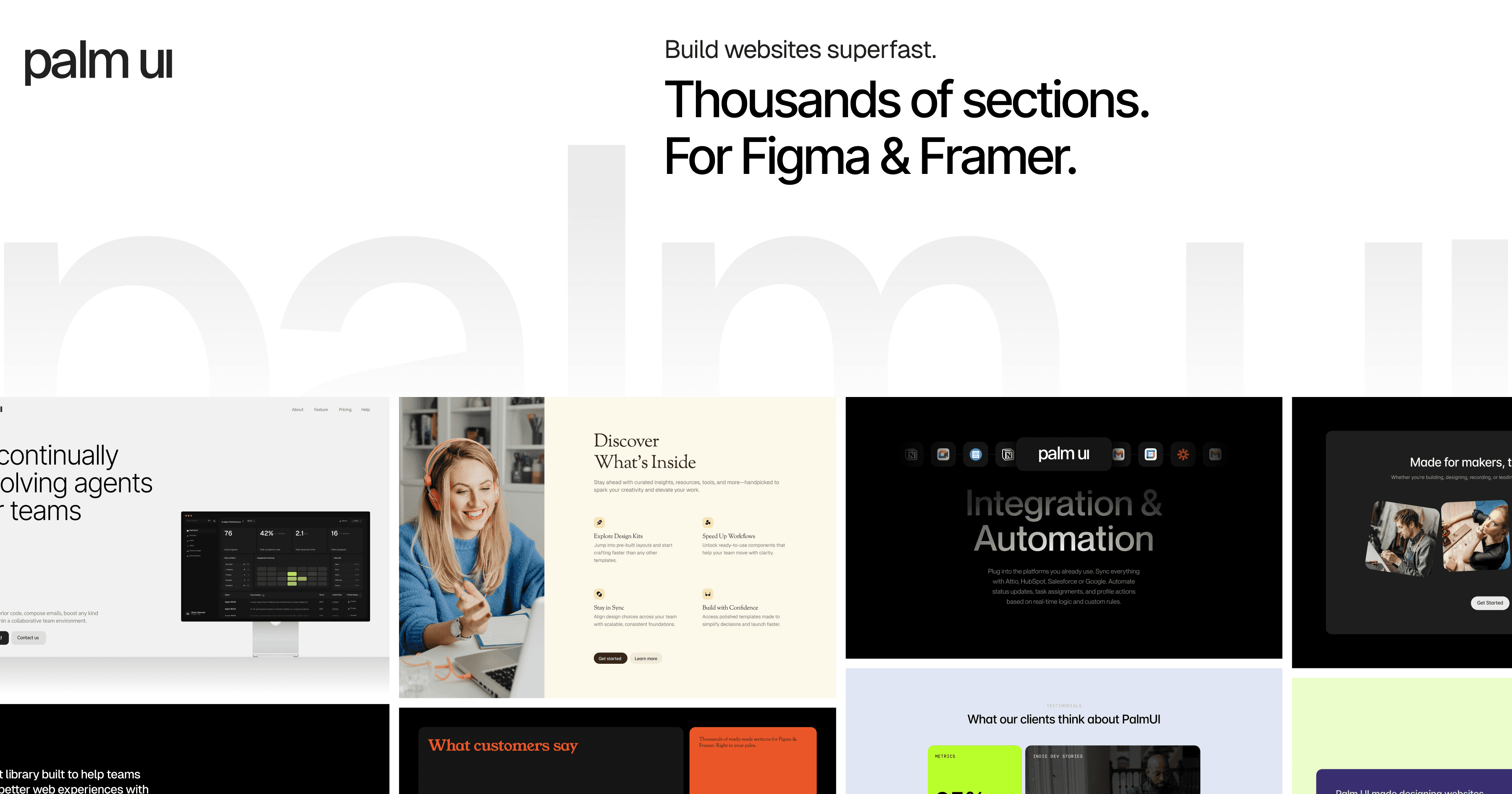 Palm UI - Website section library for framer and figma