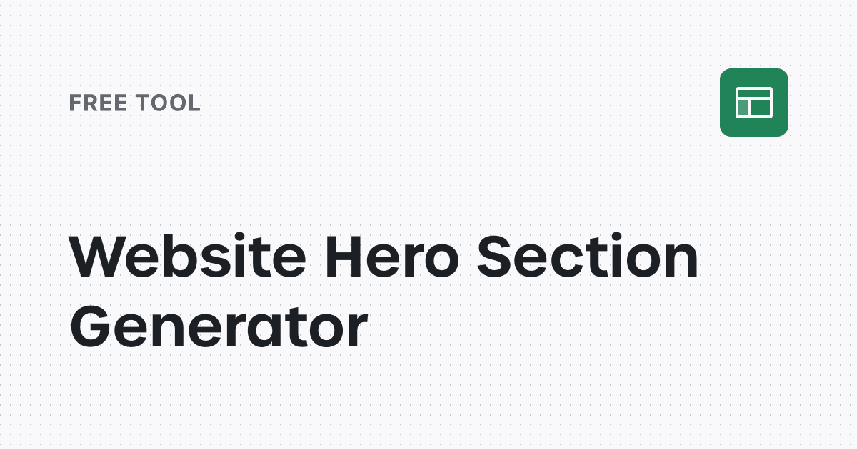 Free Website Hero Section Generator
