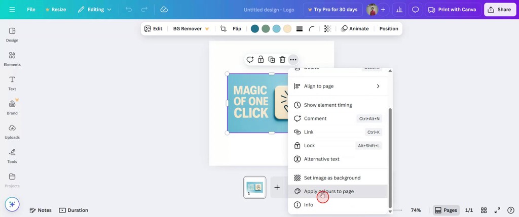 How to Match Colours on Canva - 1 minute video guide