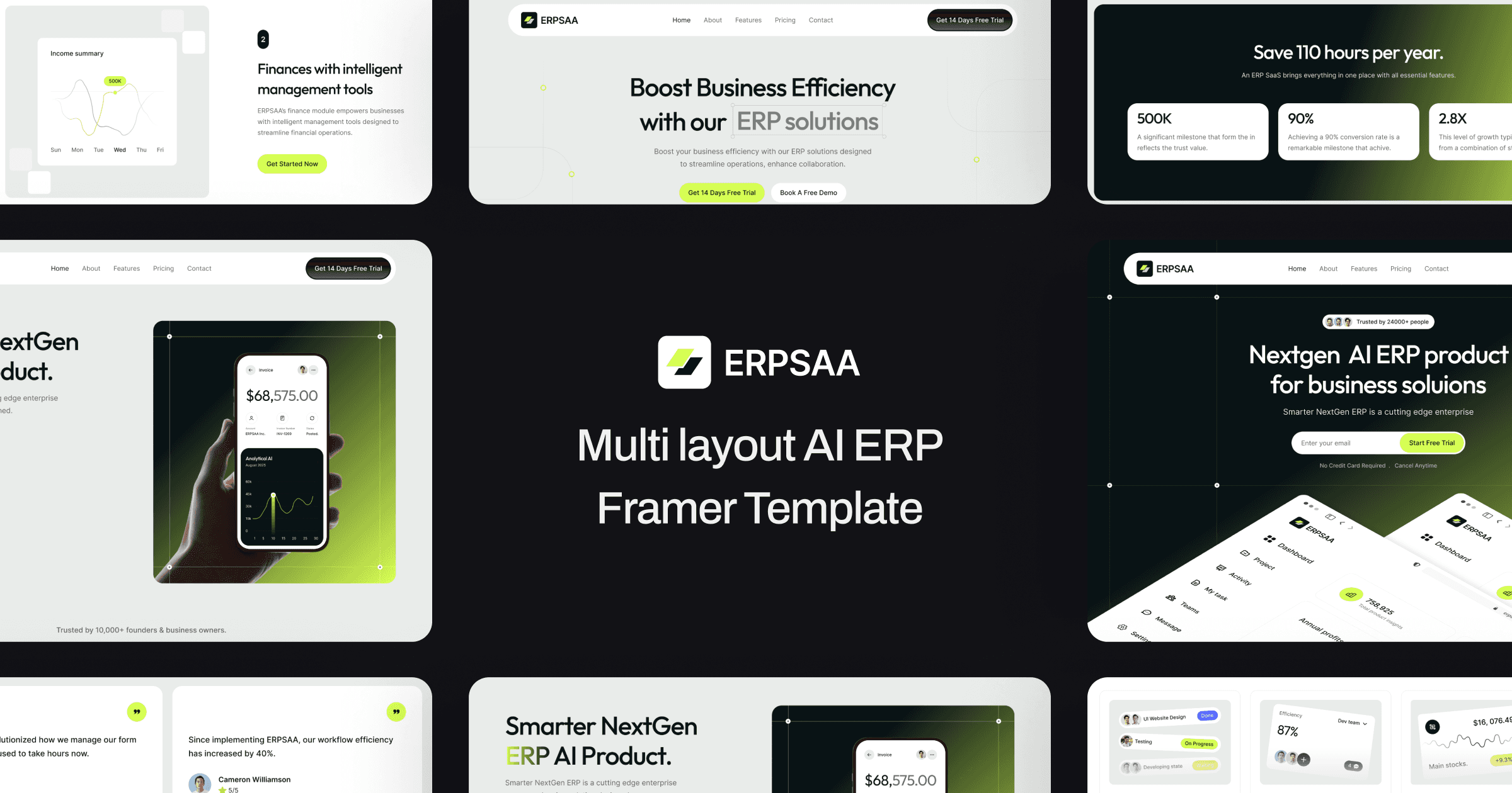 ERPSAA — AI-Powered ERP SaaS Website Template