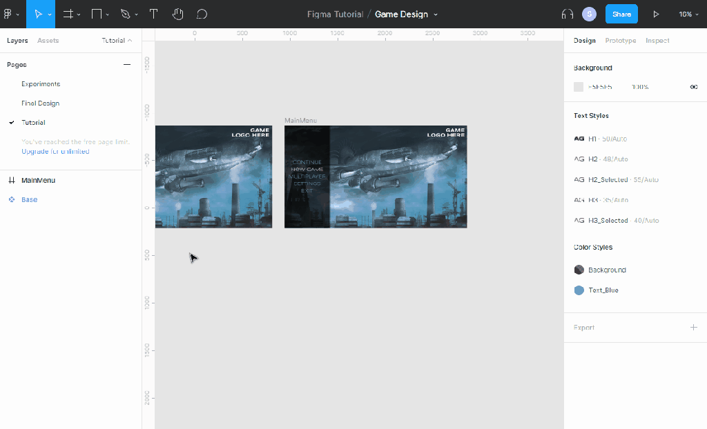 Design an interactive game UI with Figma - What Up Games