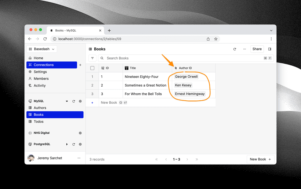 Database table joins with and without foreign-key constraints | Basedash Blog