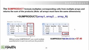 SUMPRODUCT in Excel: Quick Tutorial, Examples & Filters | Maven Analytics