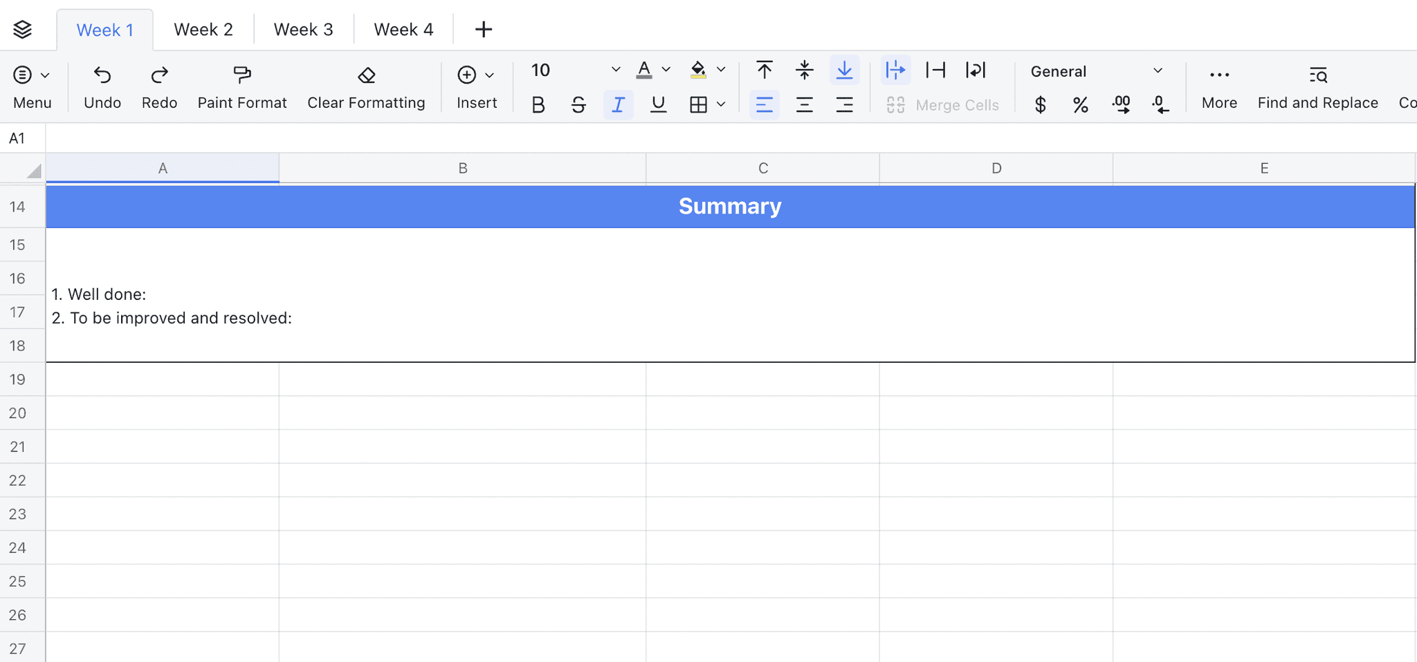 Team Weekly Report Template | Lark Templates